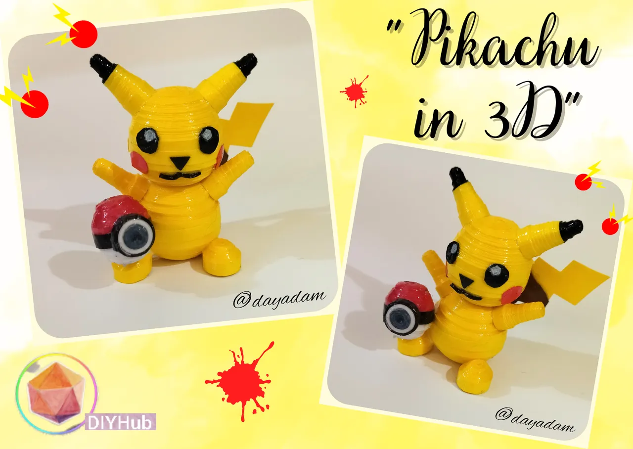 Pikachu 3D Decorative Quilling Technique [Eng-Esp]