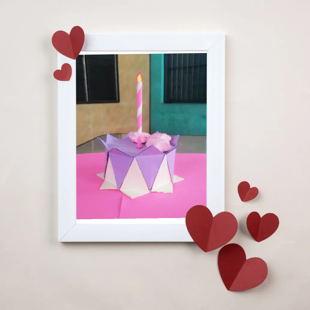 Beautiful Origami Birthday Cake