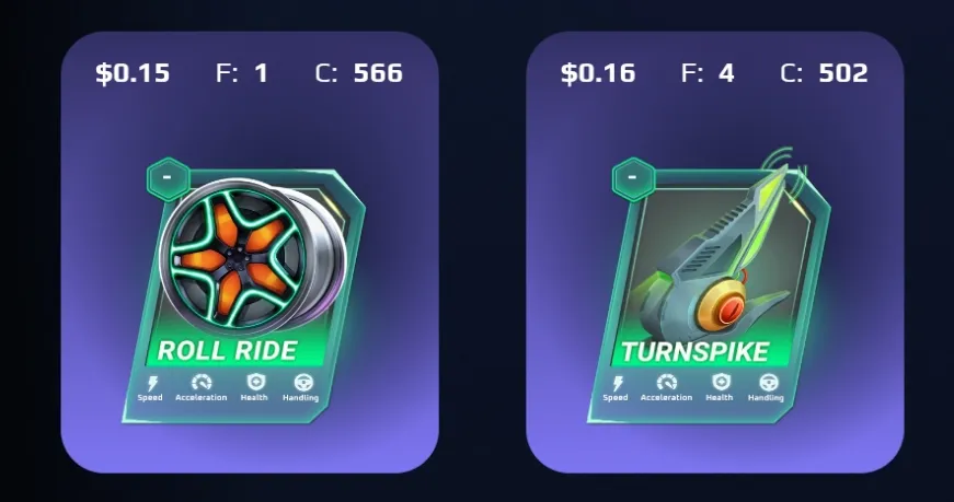 Moon karts game NFT 1.roll Ride ‎2.turnspike.