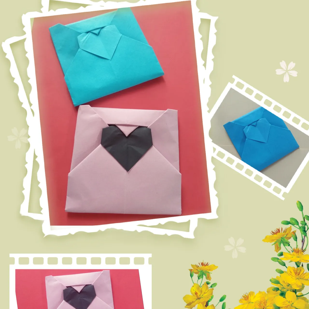 Origami Heart Envelopes, How to Make them