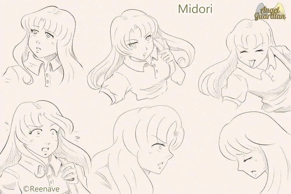 (ENG/ESP) Illustration “Midori Character Expressions Sheet” – Angel...