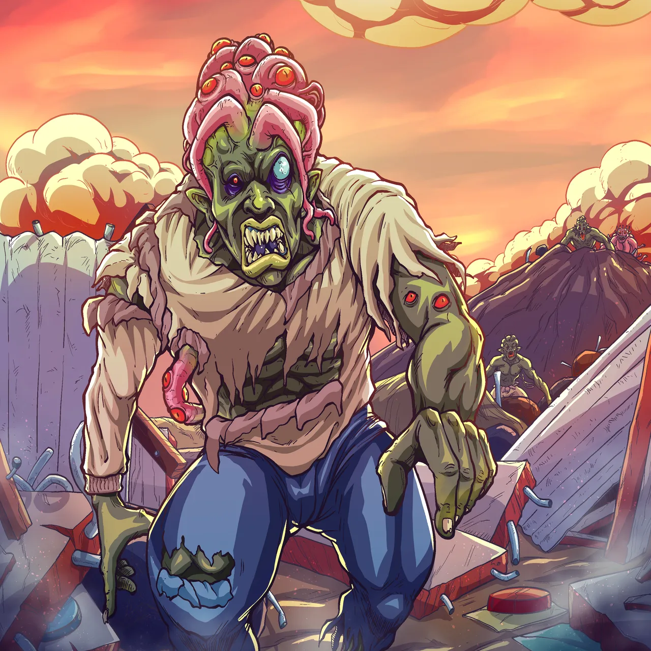 Parasitic Aliens Zombies, Digital Art