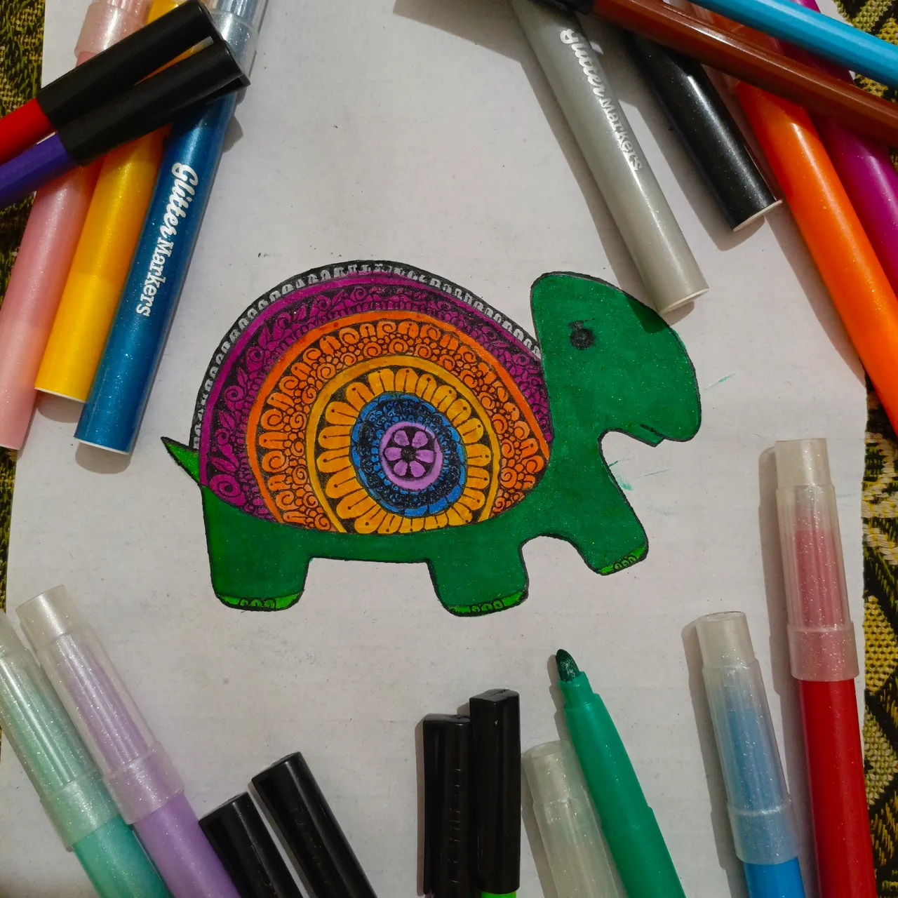 Mandala art of turtle🐢|creative-sunday