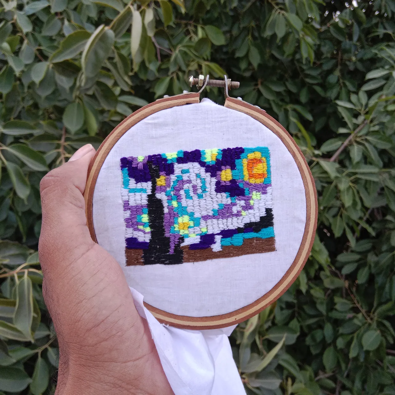 Van Gogh's starry night ( pixels+embroidery ) • Needlework Monday ...