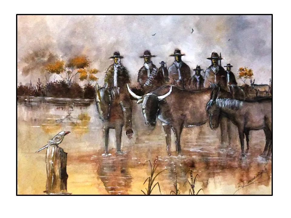Pintando la historia: "Los rancheros en busca del ganado y los burr...