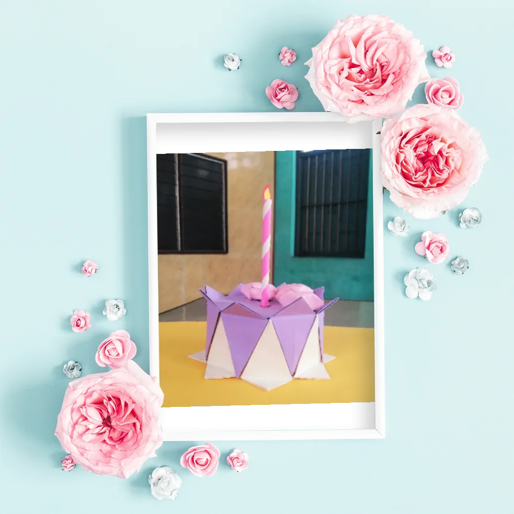 Beautiful Origami Birthday Cake