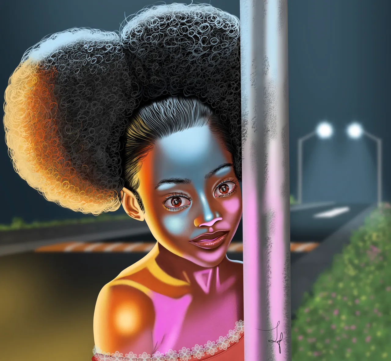 A study of lights 'I' (Digital Drawing)