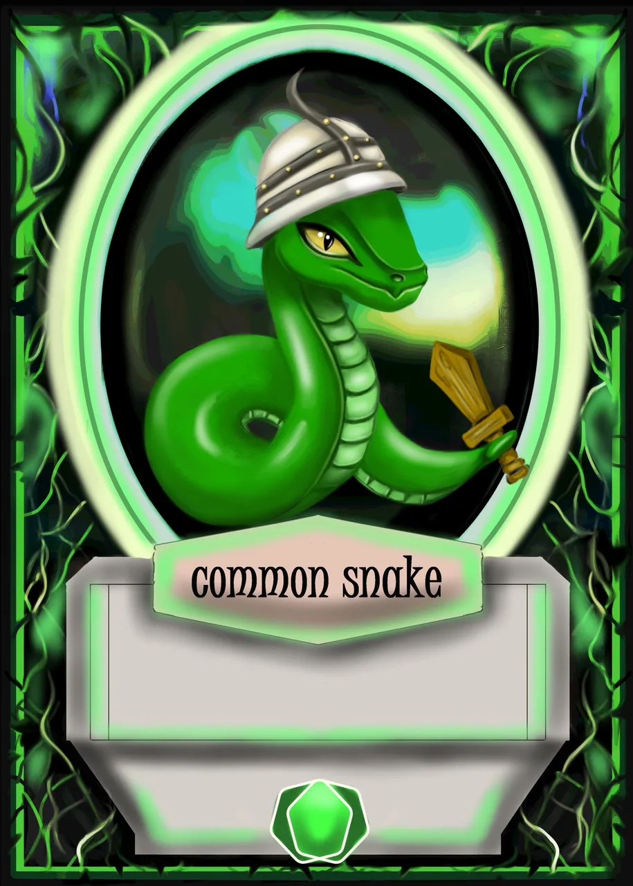 Designing NFT, my snake soldier in cards.