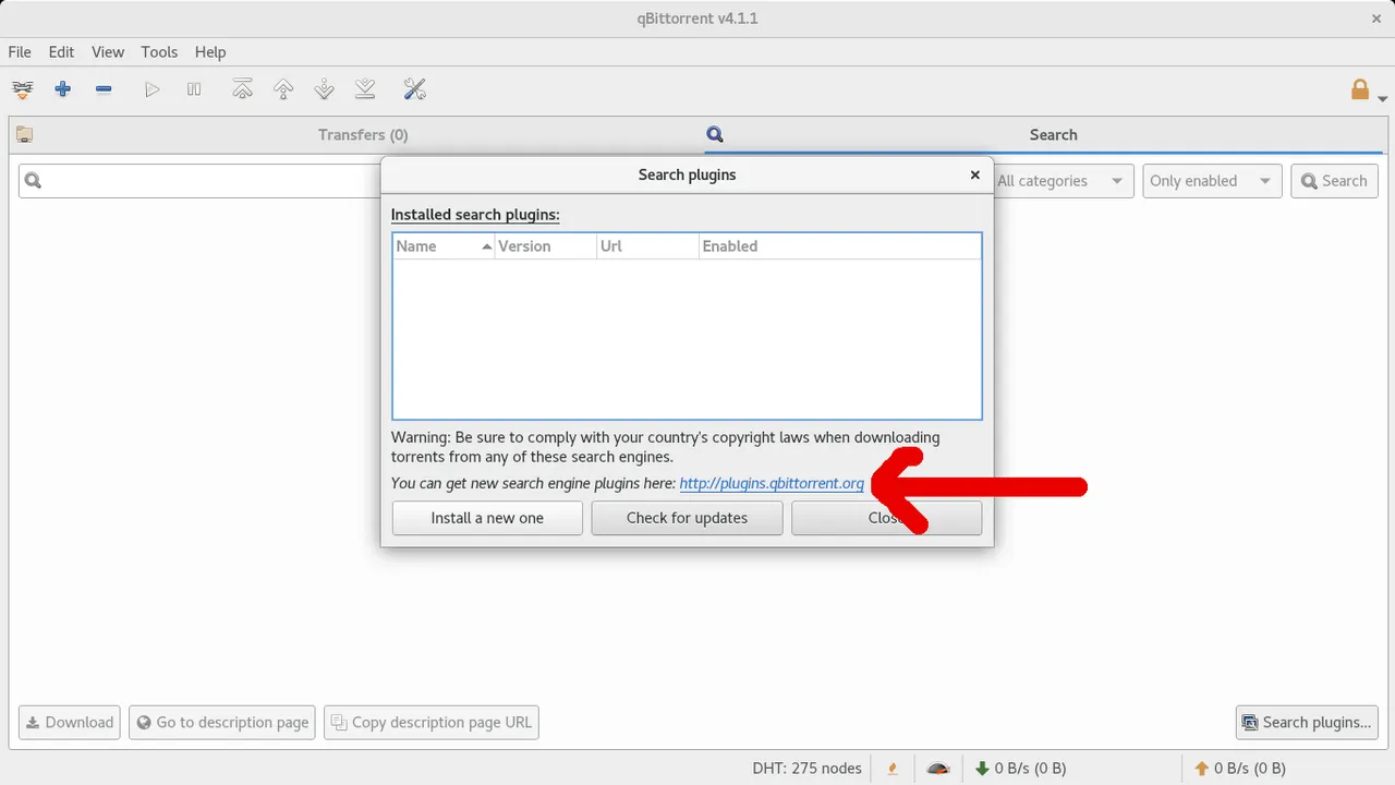Adding Search plugins to qBittorrent.