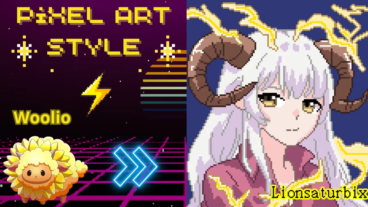 Fan Art of Woolio in human anime style in Pixel Art (ENG/ESP)