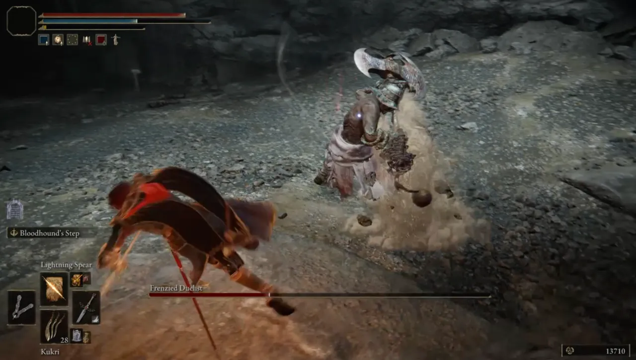 Elden Ring - Boss Fight - Frenzied Duelist in Gaol Cave (2nd Attemp...