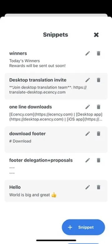 How to use Snippets on Ecency?