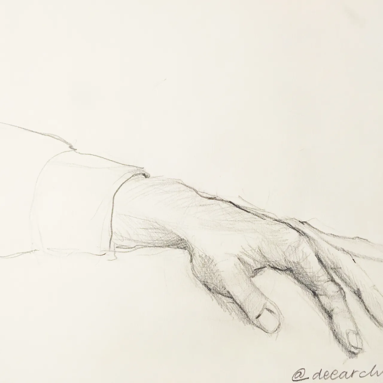 365 Days of Drawing: Day 1 - Hand