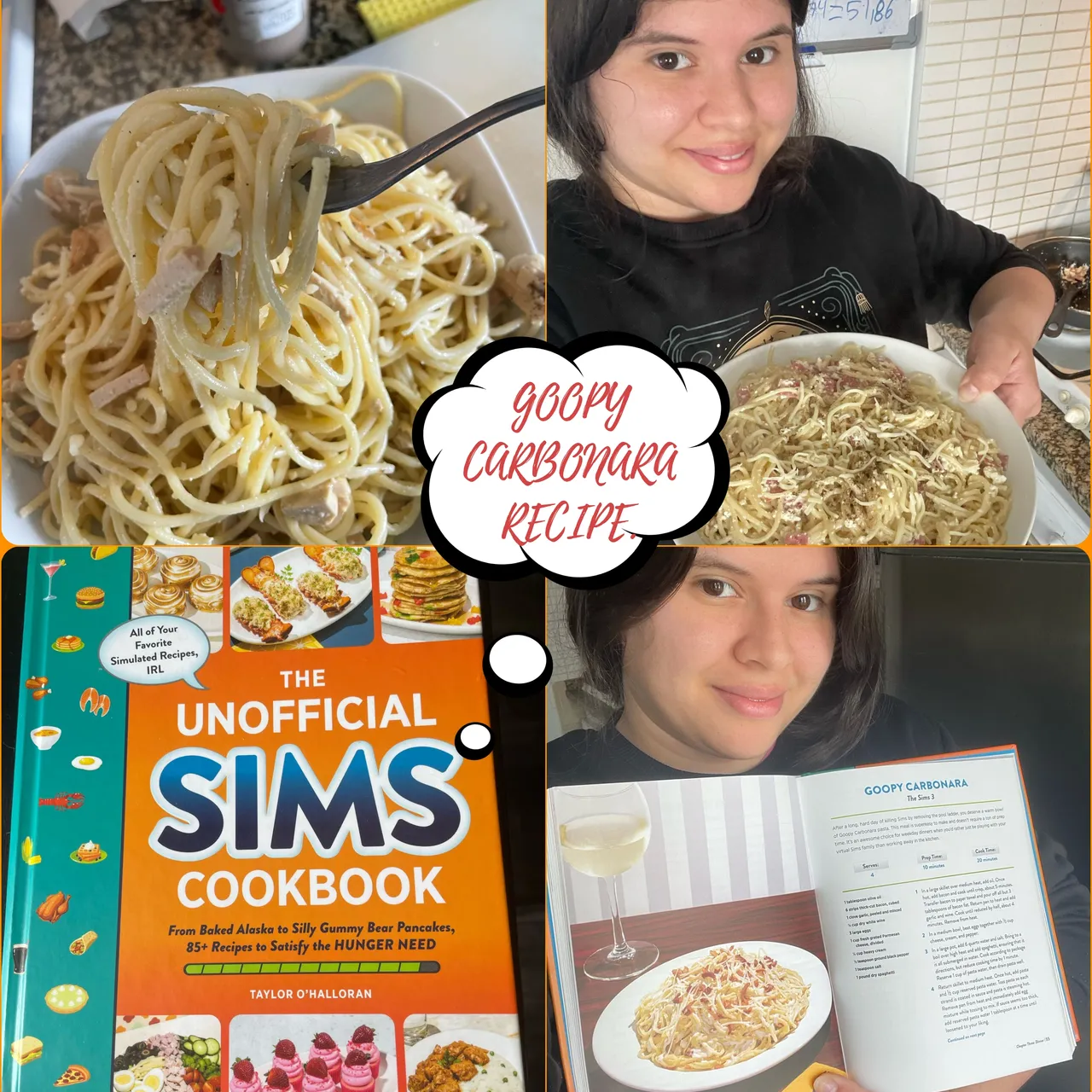 RECREATING FOOD FROM A VIDEO GAME-GOOPY CARBONARA RECIPE 🍝(ENG-ESP...