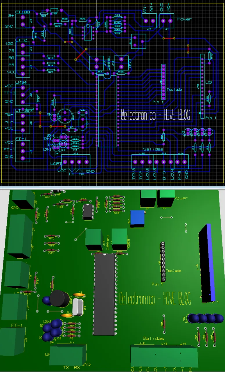 PCB and 3D View in Proteus: Rules EN/ES
