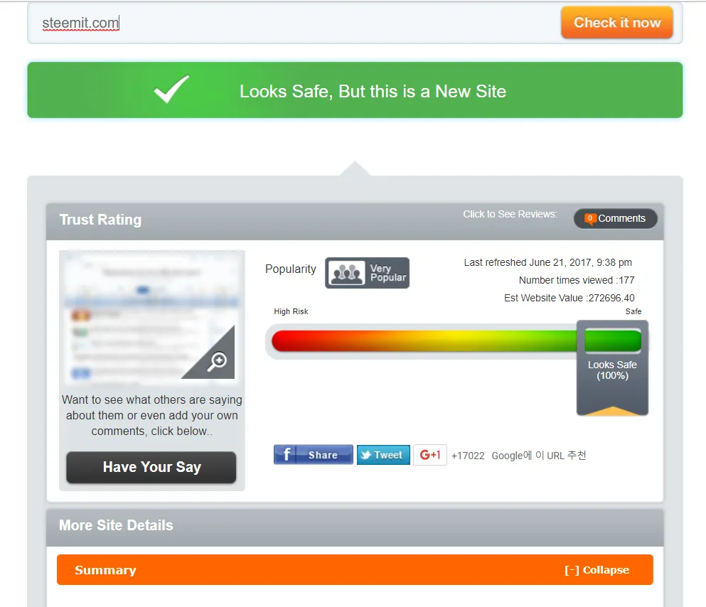 Tip) 괜찮은 사이트인지 의심이든다면? 주소만 넣어서 체크! - Scamadviser