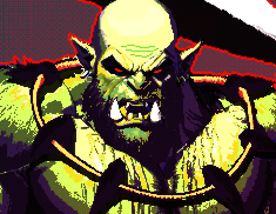 (ES/EN) Grum Flameblade Pixel art, splinterlands contest