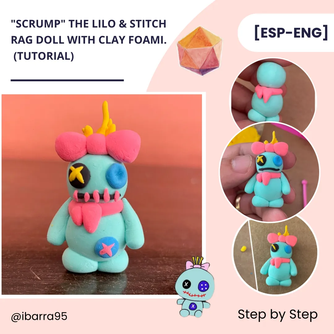 "Scrump" the Lilo & Stitch rag doll with clay foami. (Tutorial) [EN...