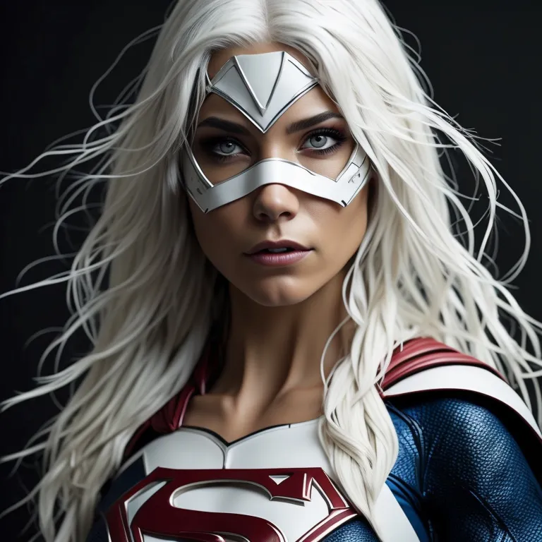 Digital-Art : White-haired Supergirl variations