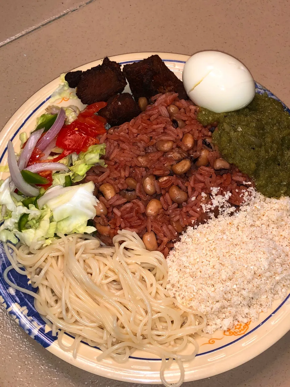 Waakye, a Ghanaian dish