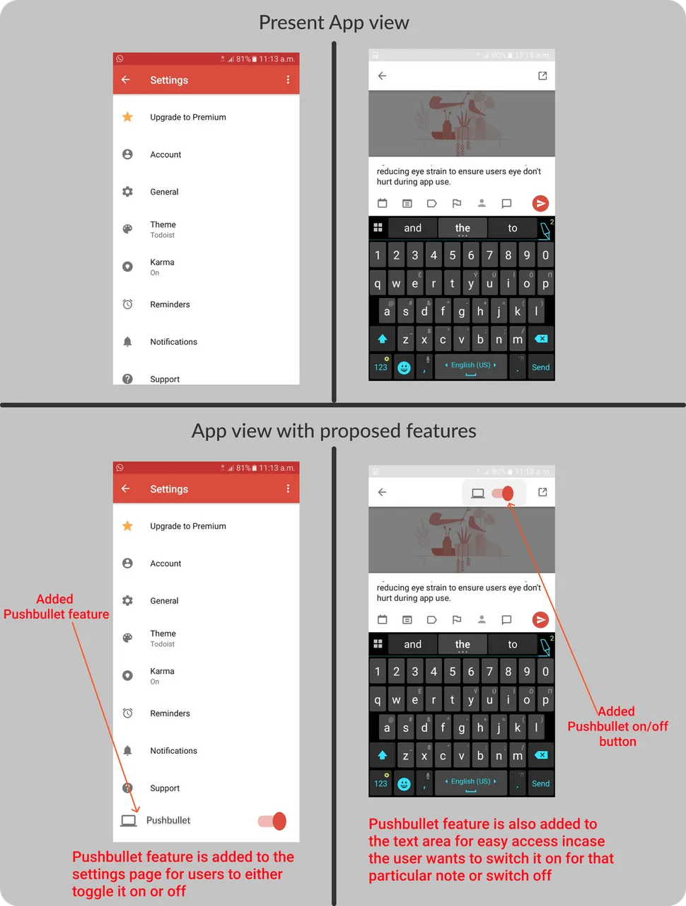 Todoist: Pushbullet feature should be added to the App