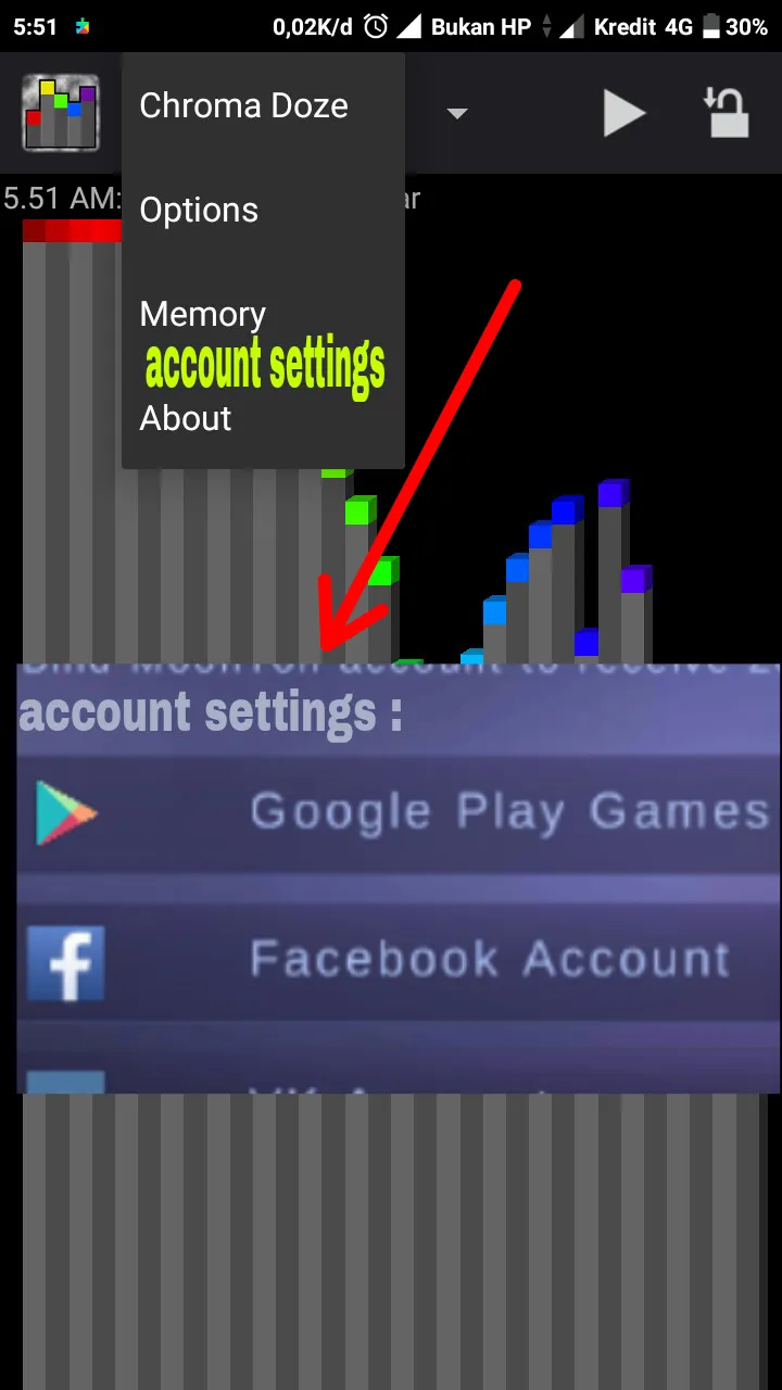 Suggestions for adding "account settings" feature in chroma doze ap...
