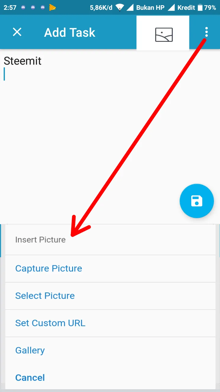 Suggestions for Adding the "insert picture" feature in a simple tas...