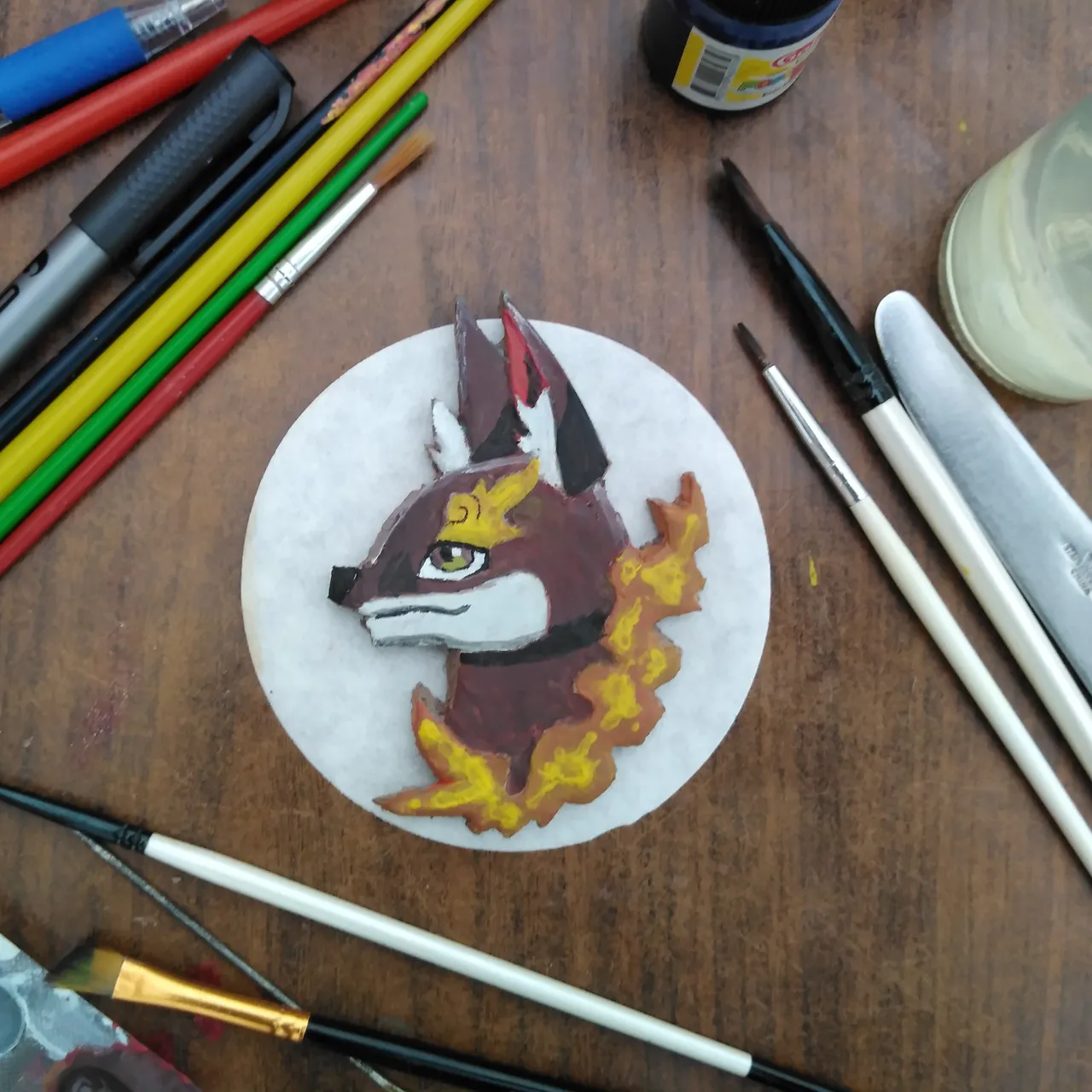 Creating 2D clay sculpture of Infurnal