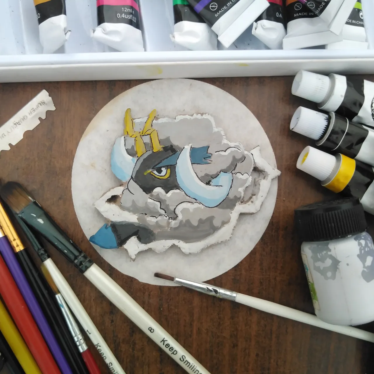 2D clay sculpture of Woolitz | Clay art