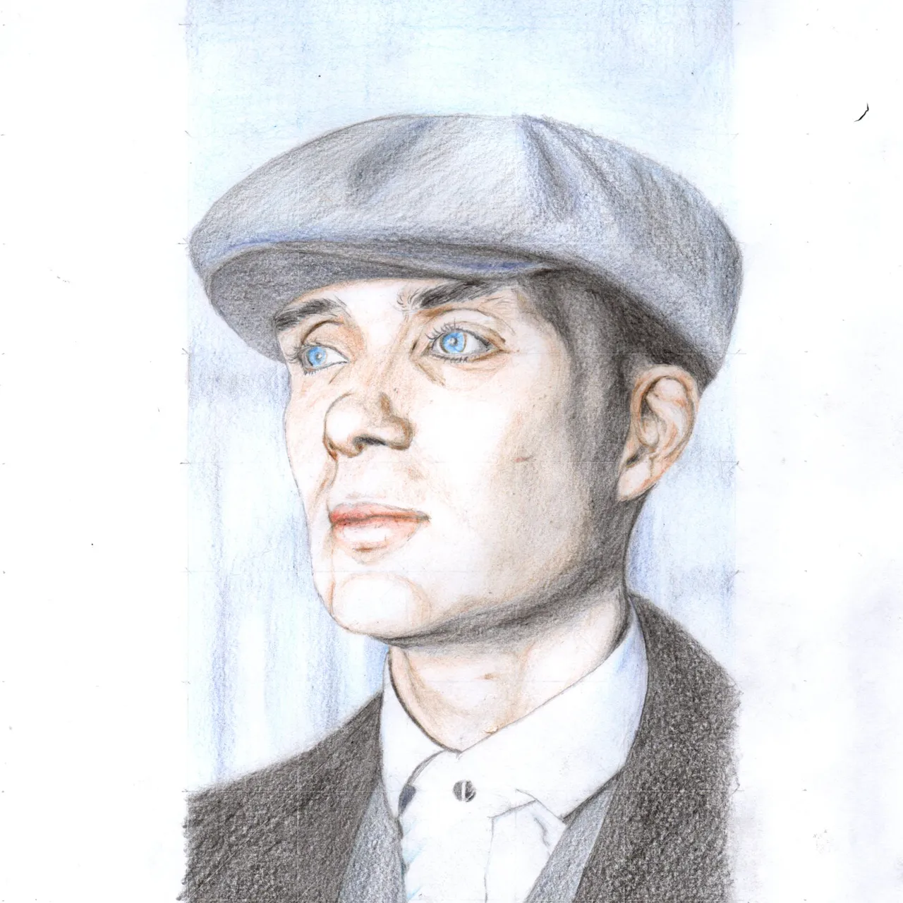 Thomas Shelby respected gangster leader - Colored Pencils