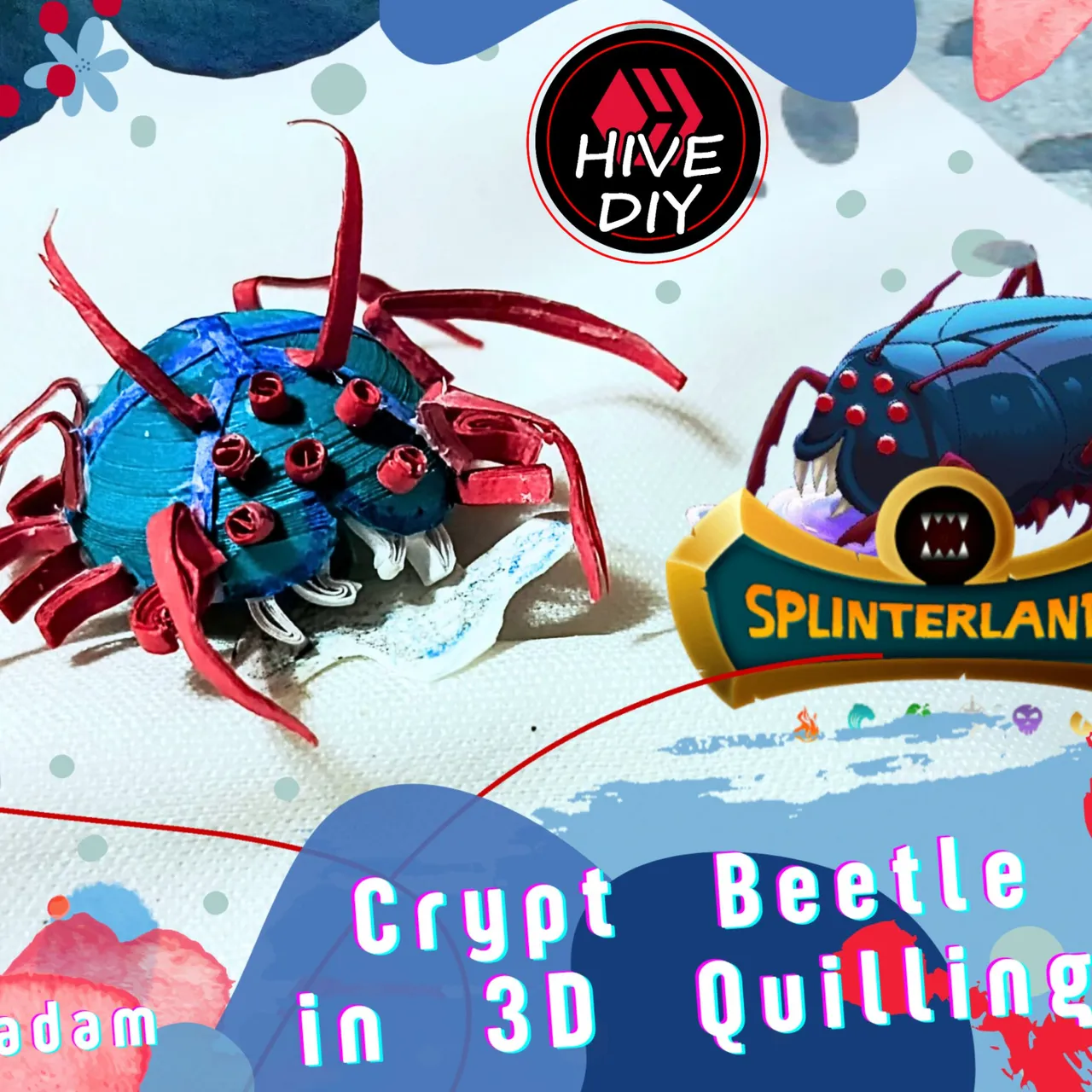 Crypt Beetle in 3D Quilling Technique [Eng-Esp]