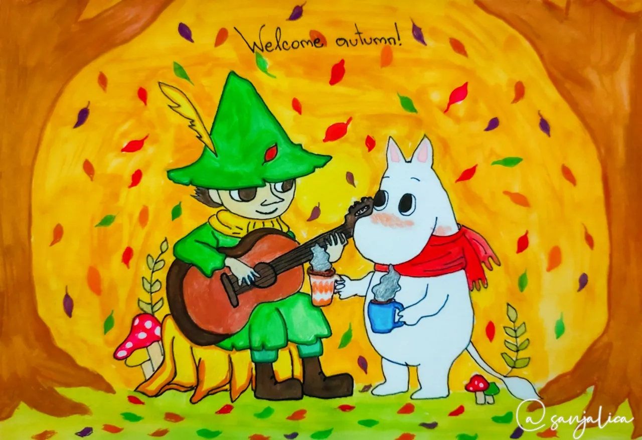 Moomin and Snufkin (Welcome autumn!)