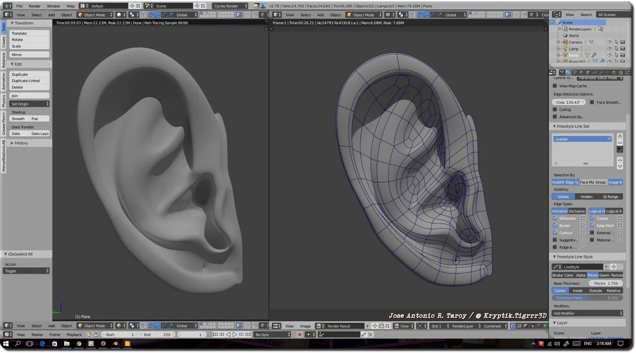 Sculpting an Ear in Blender 2.80RC