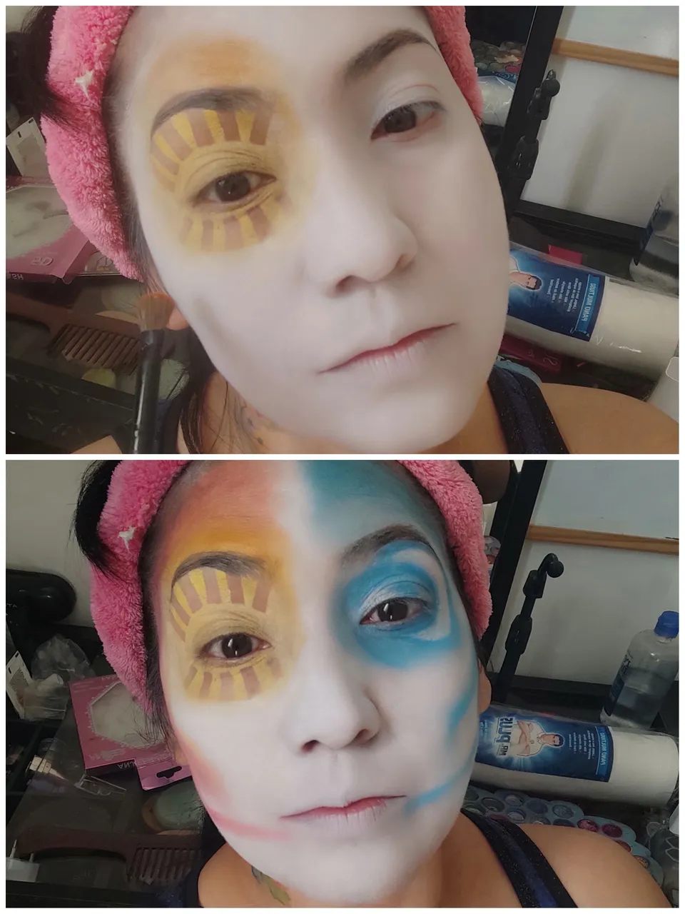 Skull between day and night / (Artistic Makeup and Photographs)