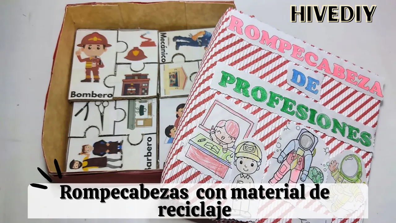 (ESP-ENG) Puzzles with recycled material to exercise visual memory ...