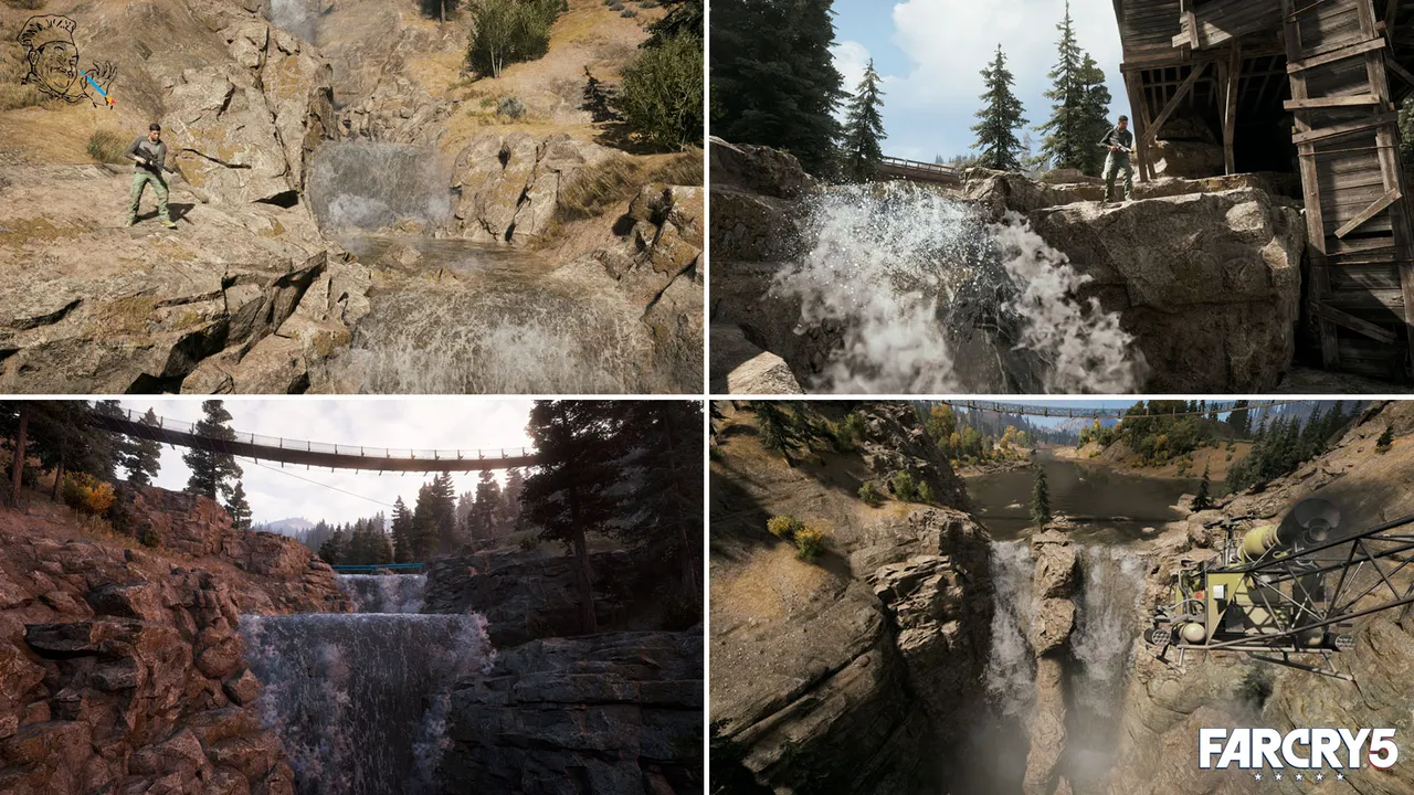 Waterfalls in Far Cry 5.