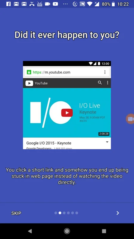 Open link with : Screen cutoff in Landscape mode