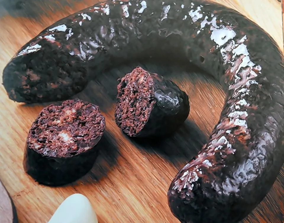 Sausage made of pork blood.