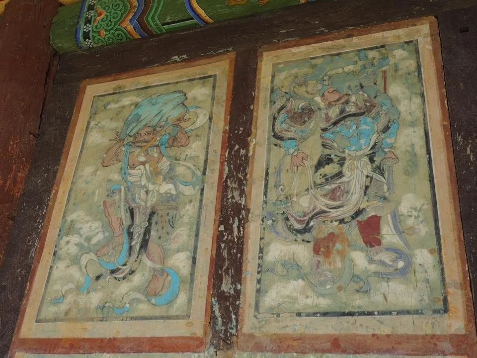 Beauty of Paintings and Wall of Mireuk-Jeon in Keumsan-sa Temple, K...