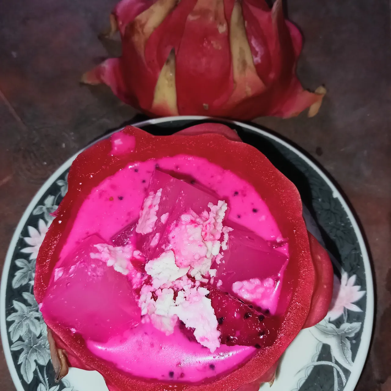 Sup Buah Naga Campur Jelly / Dragon Fruit Soup Mixed Jelly