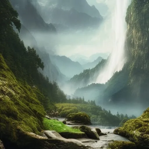 Virtual waterfalls a digital paradise