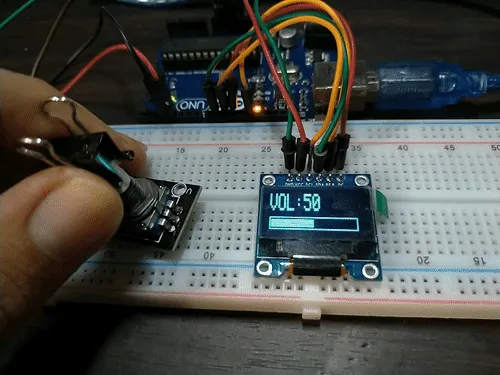 Progress bar using Oled Display and Rotary encoder