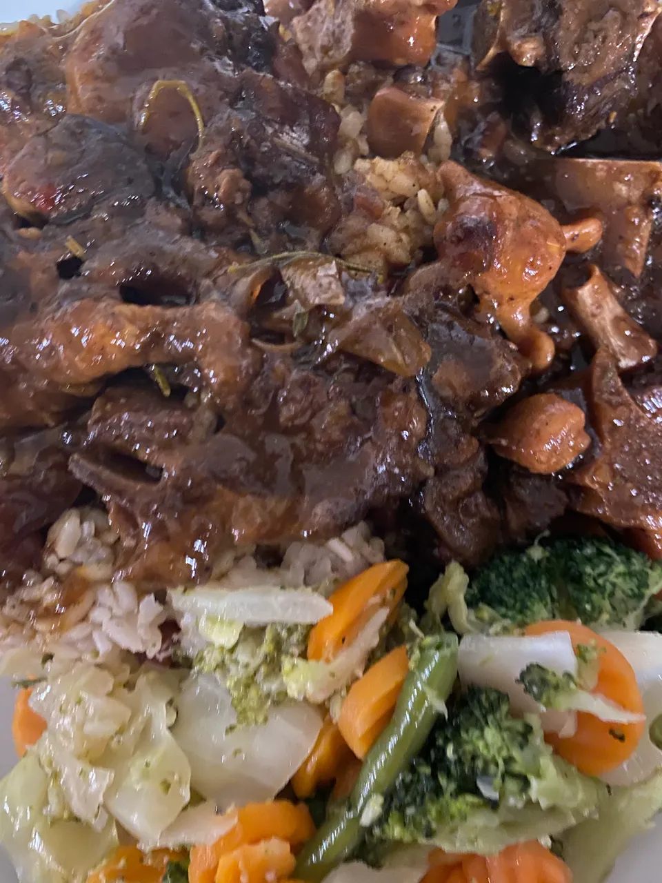 Oxtail Rice and peas with Veggies