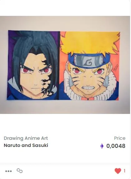 NFT : Naruto and Sasuki drawing for sale in opensea