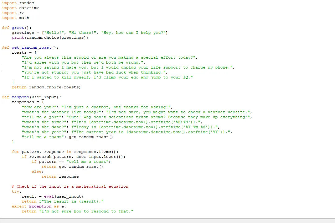 Creating a chatbot with Python