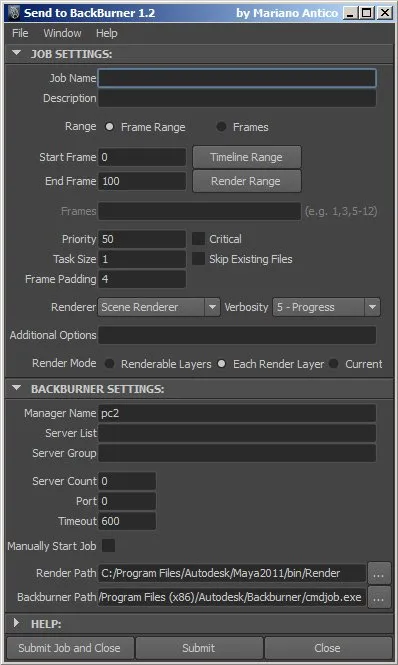 Setting up Backburner for rendering