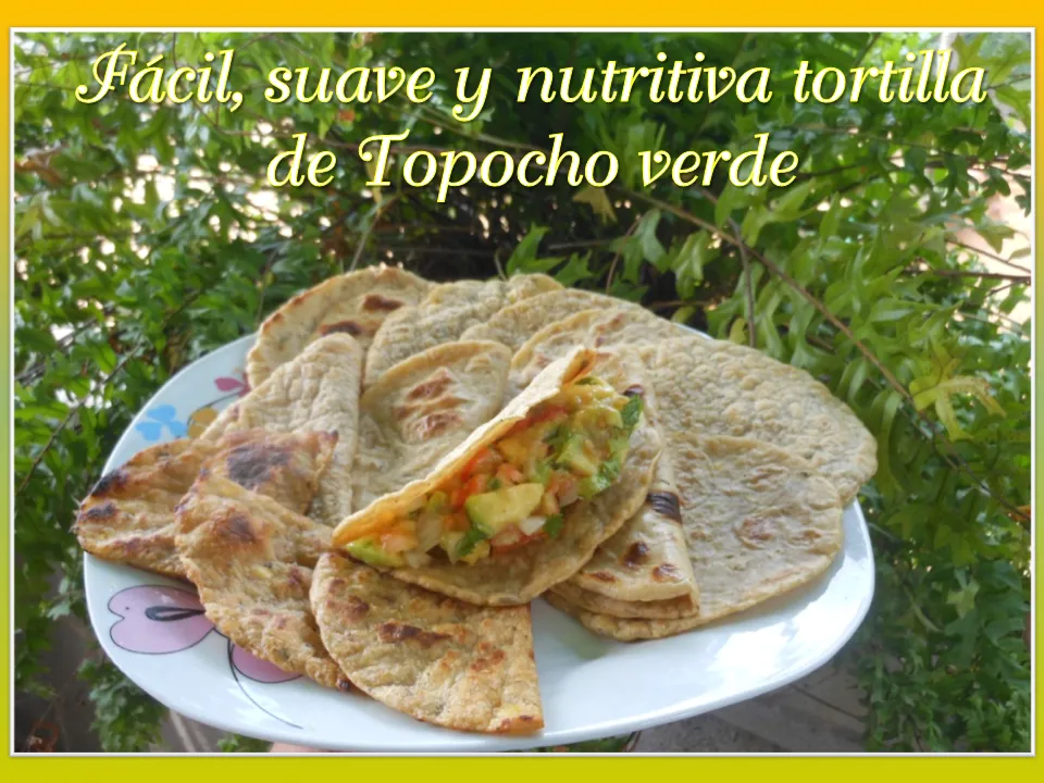 Fácil, suave y nutritiva tortilla de Topocho verde | ESP - ENG