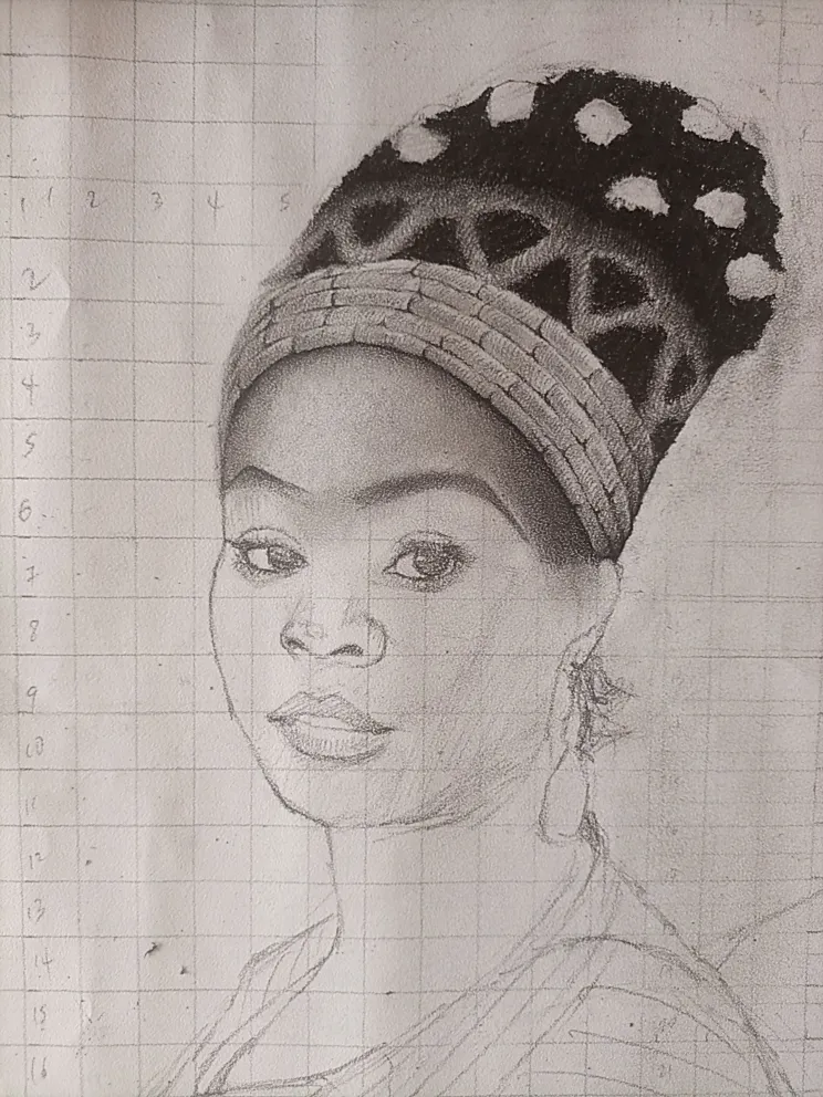 Drawing a couple In a native attair