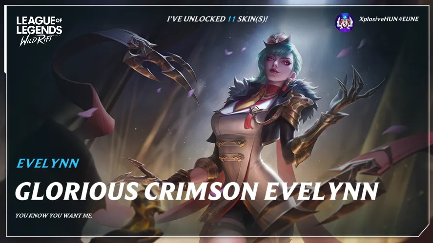 Unlocking the Glorious Crimson Evelynn skin, reaching Gold I for th...