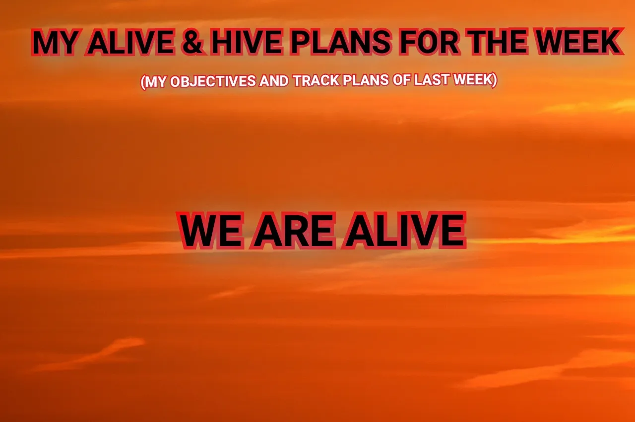My Alive & HIVE PLANS FOR THE WEEK